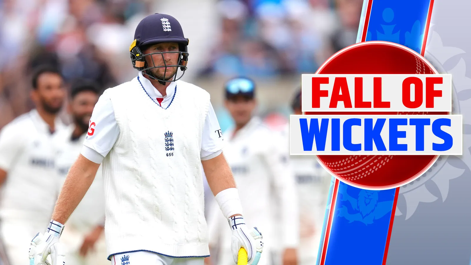 5th Test, 2nd Inns: ENG Fall of Wickets