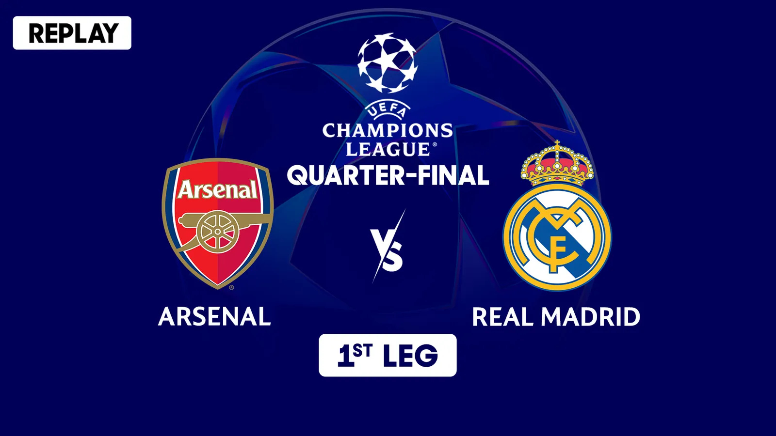 Replay - Arsenal vs Real Madrid - 1st Leg - QF - 9 Apr 2025